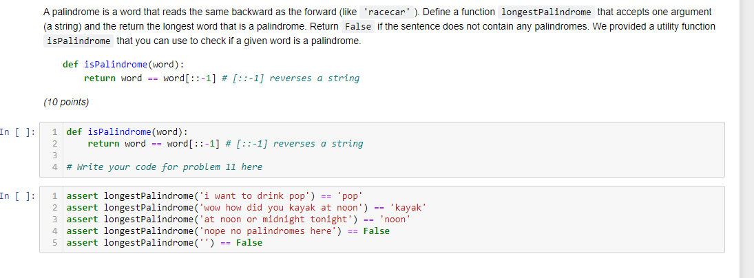Solved A palindrome is a word that reads the same backward | Chegg.com