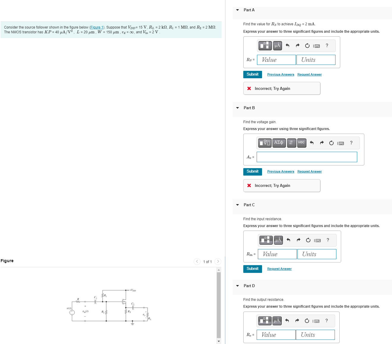 Solved Consider the source follower shown in the figure | Chegg.com