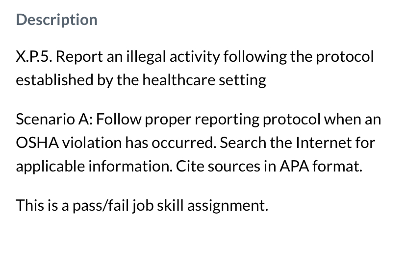 Solved X.P.5. Report an illegal activity following the | Chegg.com