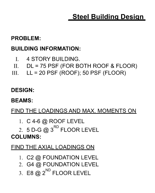 Solved Steel Building Design PROBLEM: BUILDING INFORMATION: | Chegg.com