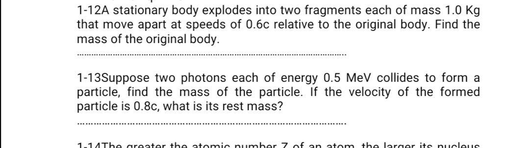 Solved 1-12A stationary body explodes into two fragments | Chegg.com