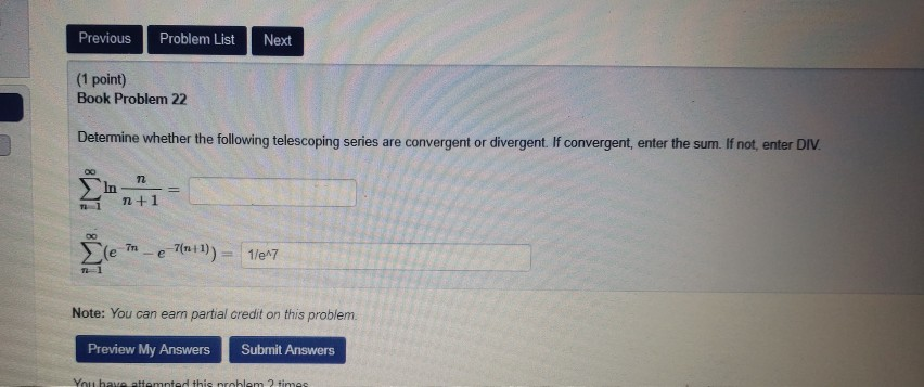 Solved Previous Problem ListNext (1 point) Book Problem 22 | Chegg.com