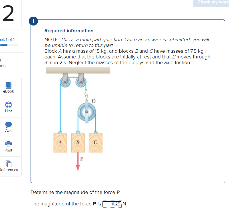 Solved Check my work 2 ! art 1 of 2 Required information | Chegg.com