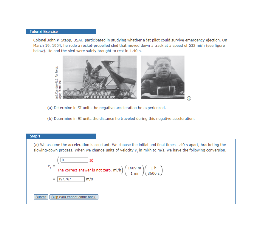 Solved Tutorial Exercise Colonel John P. Stapp, USAF, | Chegg.com