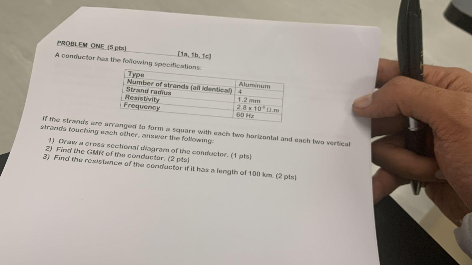 Solved PROBLEM ONE (5 pts) [1a, 1b, 1c] A conductor has | Chegg.com