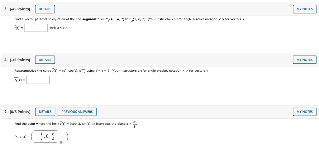 Solved 3. [-/5 Points] DETAILS MY NOTES Find a vector | Chegg.com