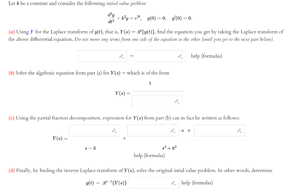 Solved Let k be a constant and consider the following | Chegg.com