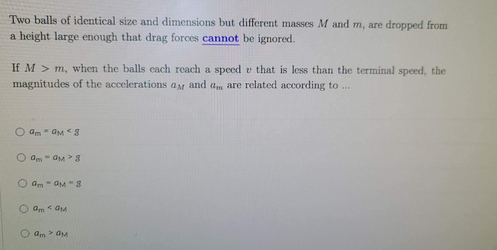 Solved Two balls of identical size and dimensions but | Chegg.com