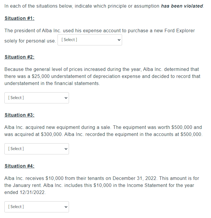 Solved 1. Monetary Unit Assumption 2. Revenue Recognition | Chegg.com