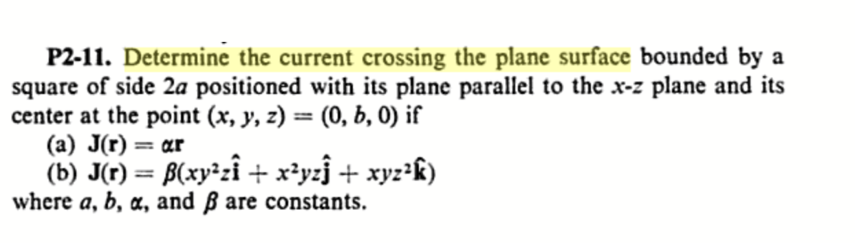 Solved P2-11. Determine the current crossing the plane | Chegg.com