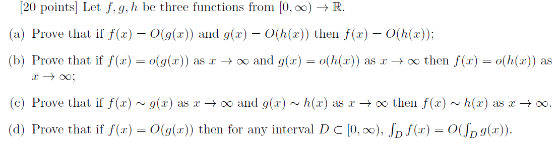 Solved [20 points) Let f, g, h be three functions from | Chegg.com