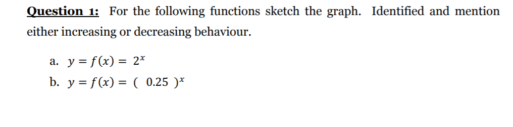 Solved Question 1: For the following functions sketch the | Chegg.com