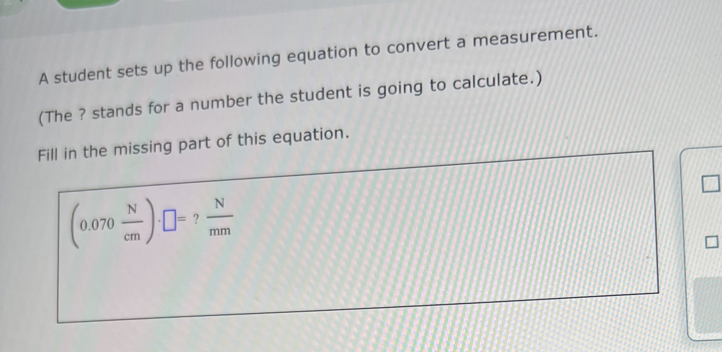 Solved A student sets up the following equation to convert a | Chegg.com