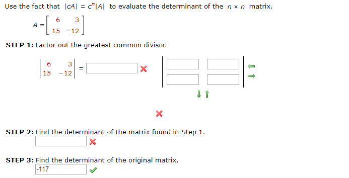 Solved |A to evaluate the determinant of the nxn matrix. Use | Chegg.com