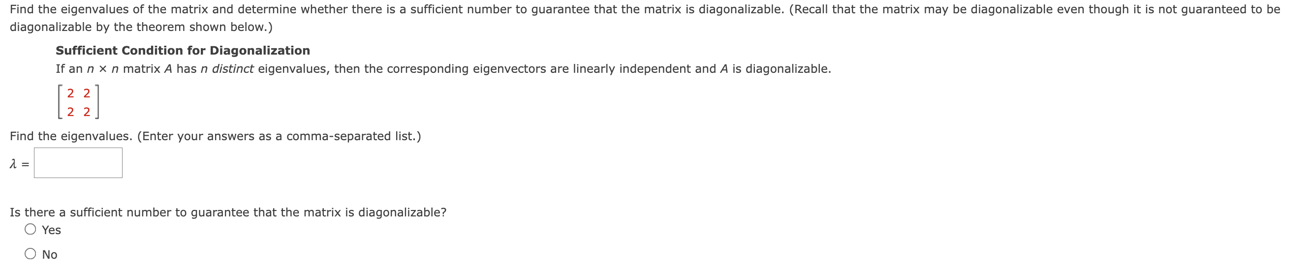 Solved diagonalizable by the theorem shown below.) | Chegg.com