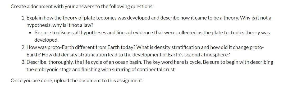 Solved Create a document with your answers to the following | Chegg.com