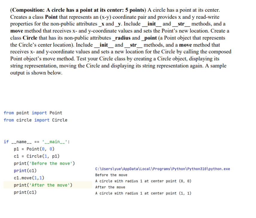 Solved (Composition: A circle has a point at its center: 5 | Chegg.com