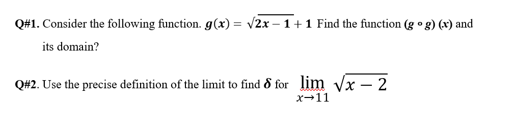 Solved Q\#1. Consider the following function. g(x)=2x−1+1 | Chegg.com