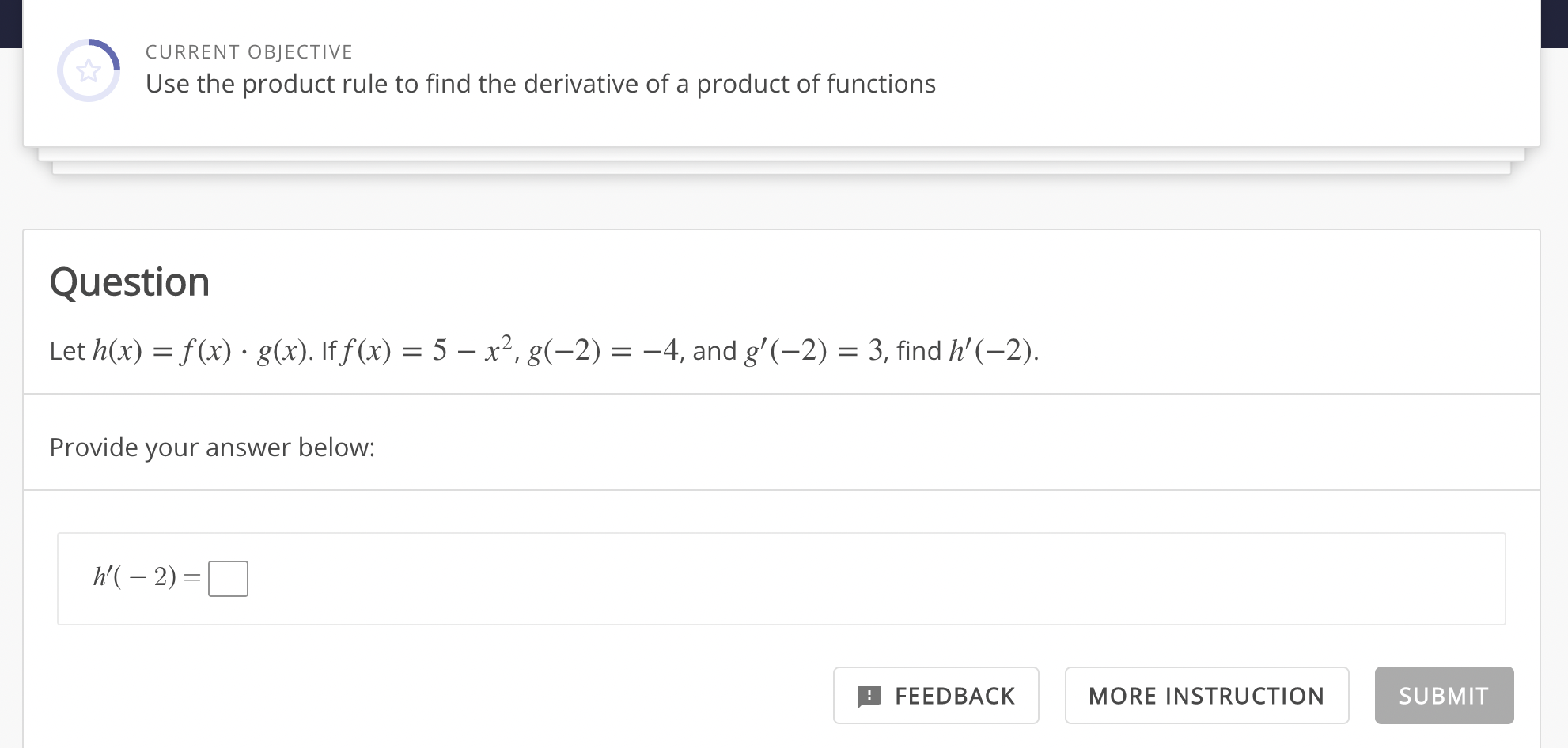 Solved CURRENT OBJECTIVE Use the product rule to find the | Chegg.com