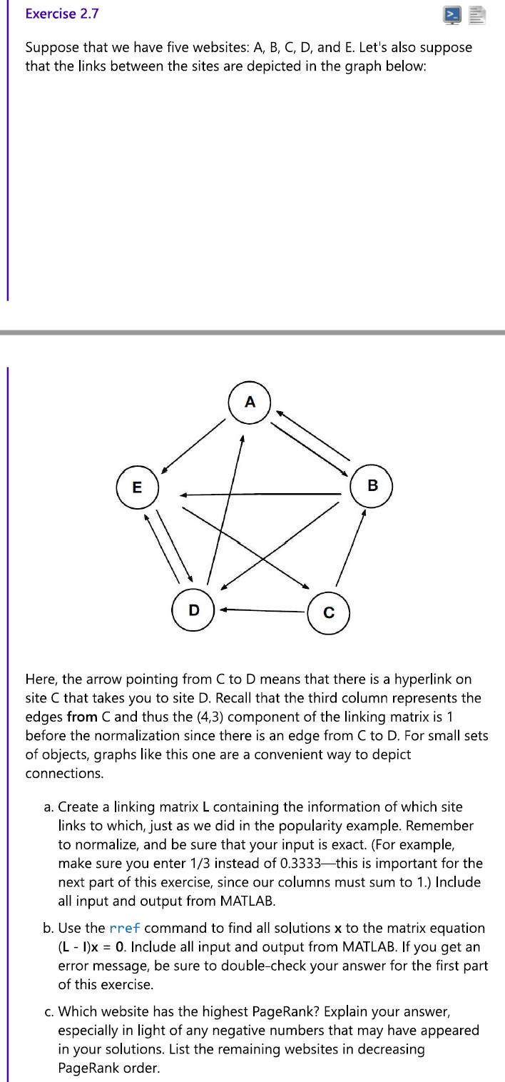 Solved Suppose that we have five websites: A, B, C, D, and | Chegg.com