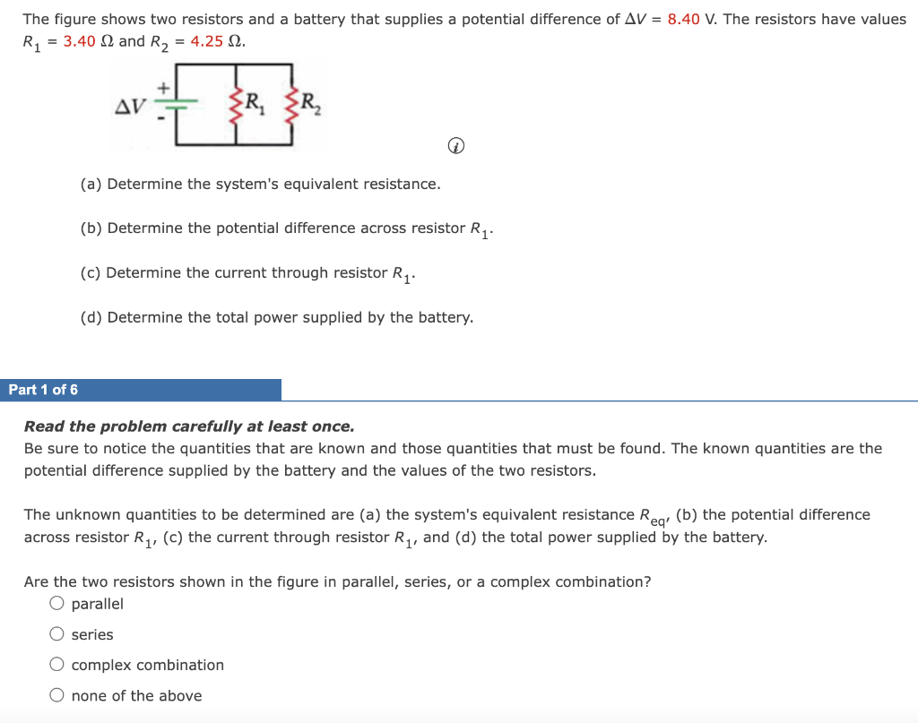 Solved The figure shows two resistors and a battery that | Chegg.com