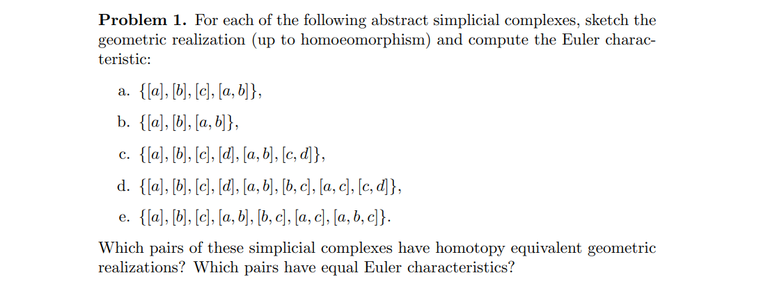 Solved Problem 1. For each of the following abstract | Chegg.com