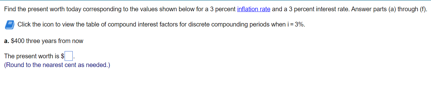 Solved Find the present worth today corresponding to the | Chegg.com