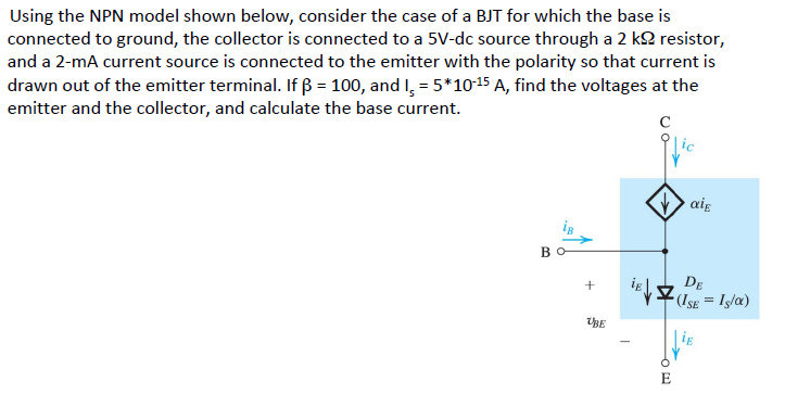 Solved Using the NPN model shown below, consider the case of | Chegg.com