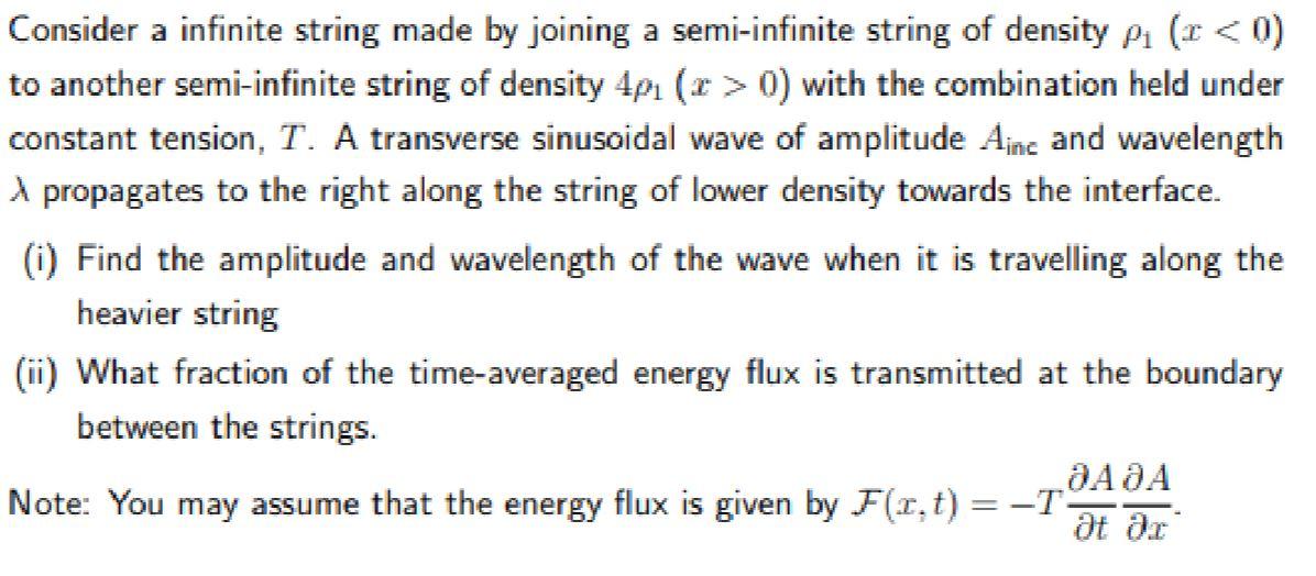 Solved Consider a infinite string made by joining a | Chegg.com