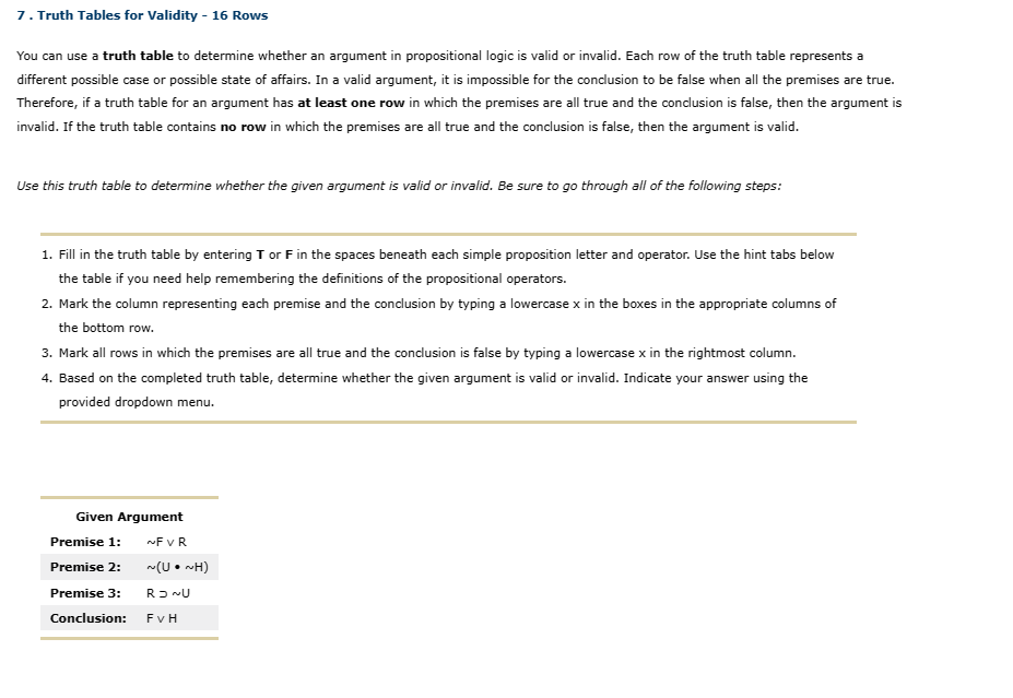 Based on the completed truth table, this argument is | Chegg.com