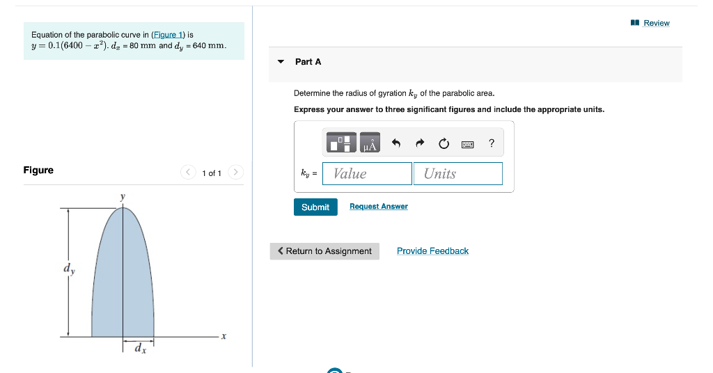 Solved Review Equation of the parabolic curve in (Figure 1) | Chegg.com