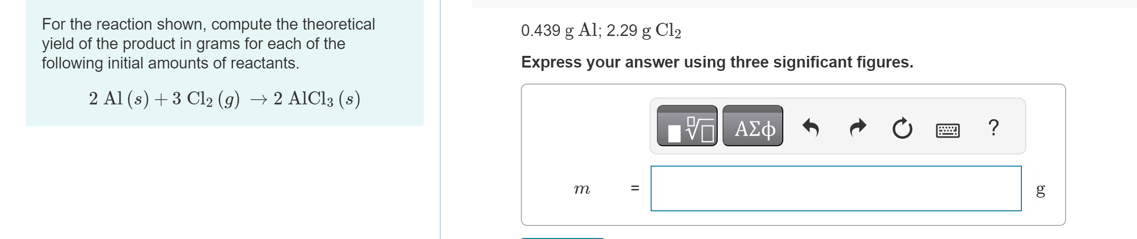 Solved For the reaction shown, compute the theoretical yield | Chegg.com