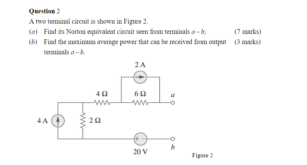 Solved Question 2 A two terminal circuit is shown in Figure | Chegg.com