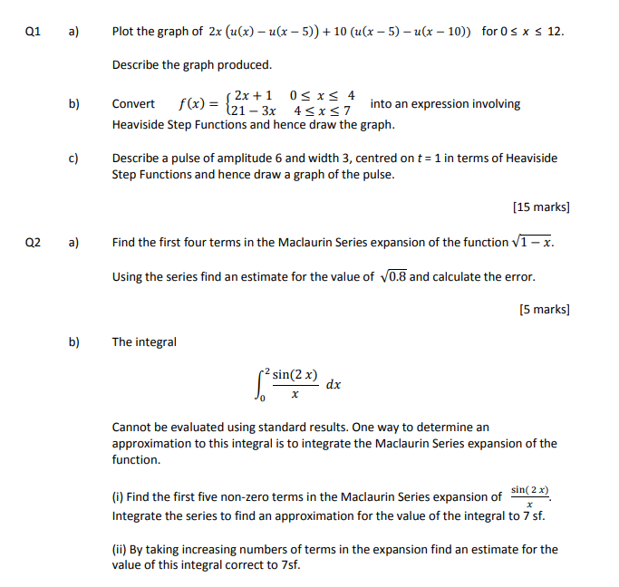 Solved You are required to produce a Maple or Mupad (Matlab | Chegg.com