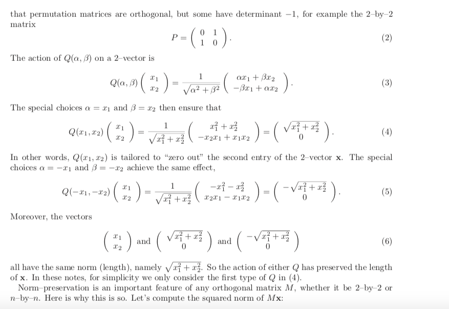 2. (20) Derive formulae for Givens' rotations of a | Chegg.com