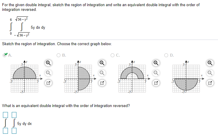 Solved For the given double integral, sketch the region of | Chegg.com Solved For the given double integral, sketch the region of | Chegg.com