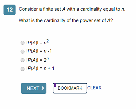 Solved 12 Consider a finite set A with a cardinality equal | Chegg.com