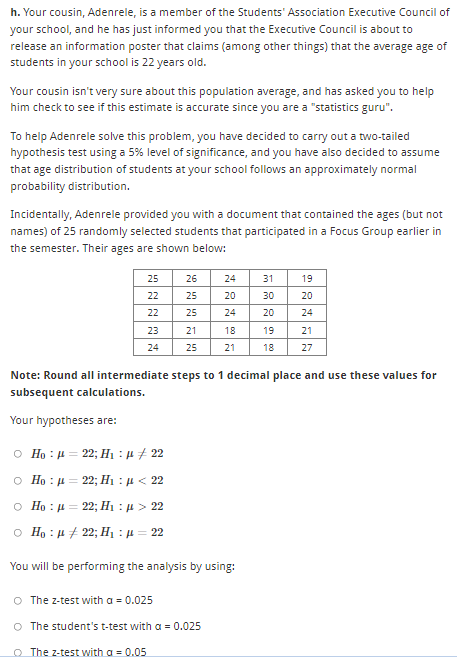 Solved The distribution of students' ages in your school | Chegg.com