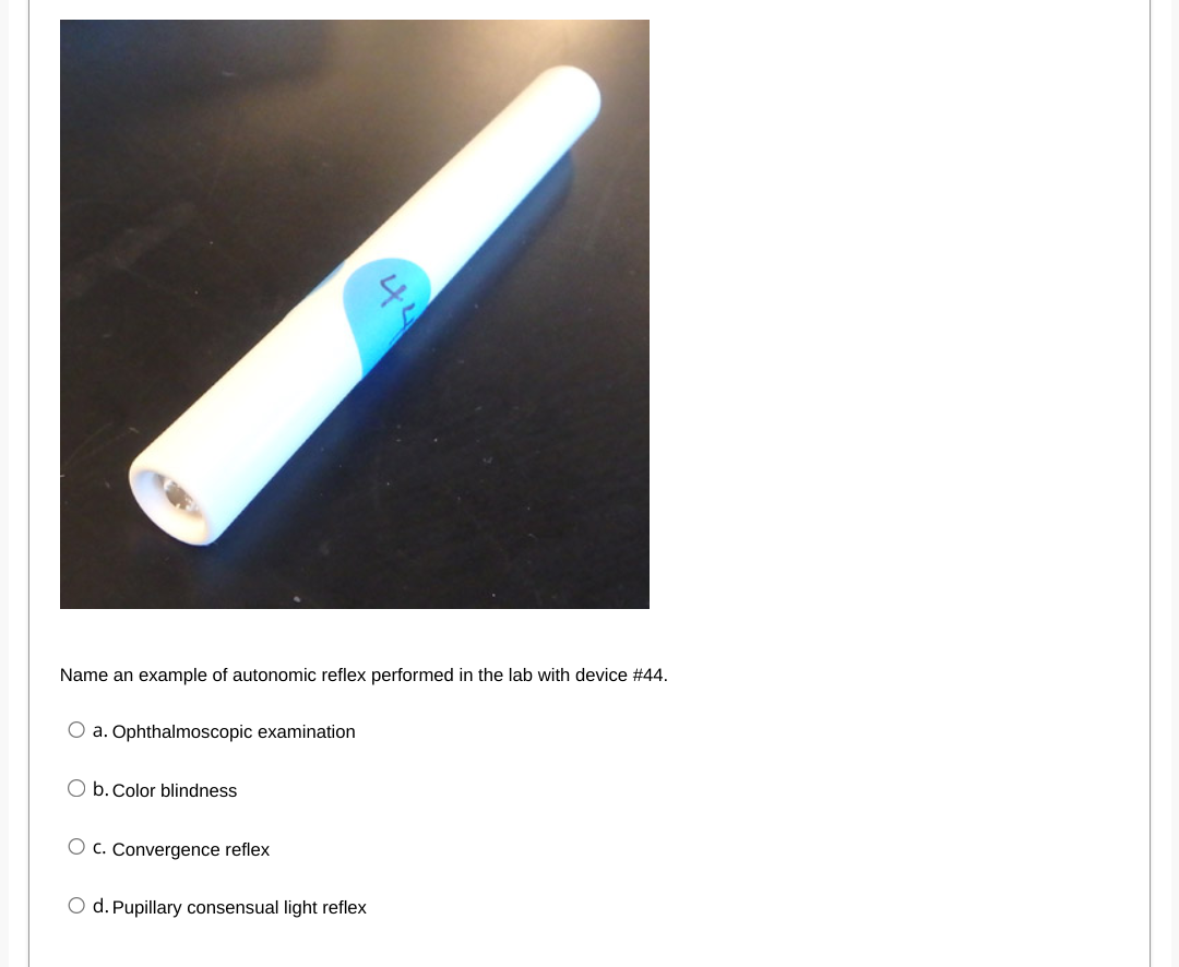 Solved Name an example of autonomic reflex preformed in the | Chegg.com