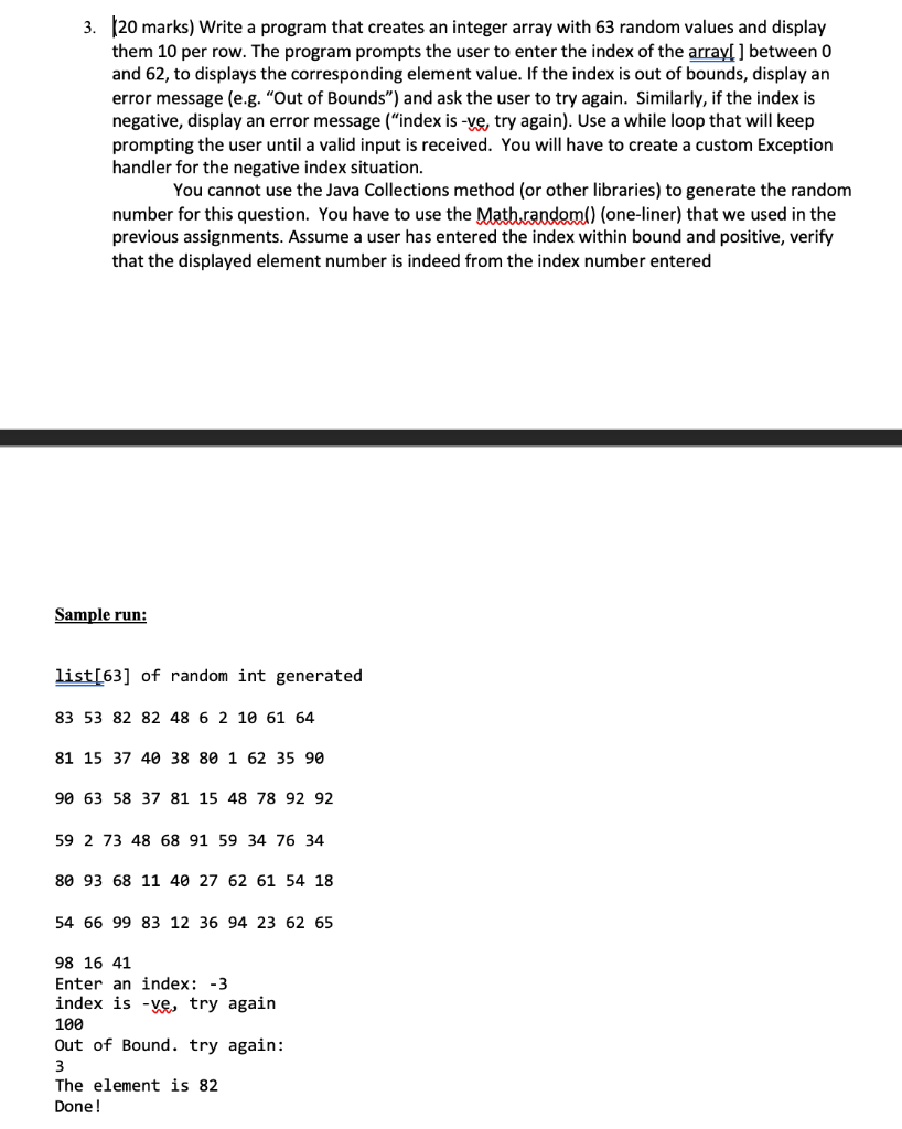 Solved Make sure to include exception to catch Negative | Chegg.com