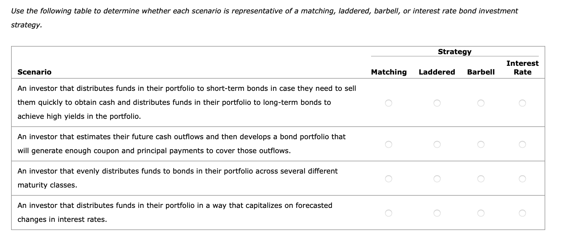 Solved Use the following table to determine whether each | Chegg.com