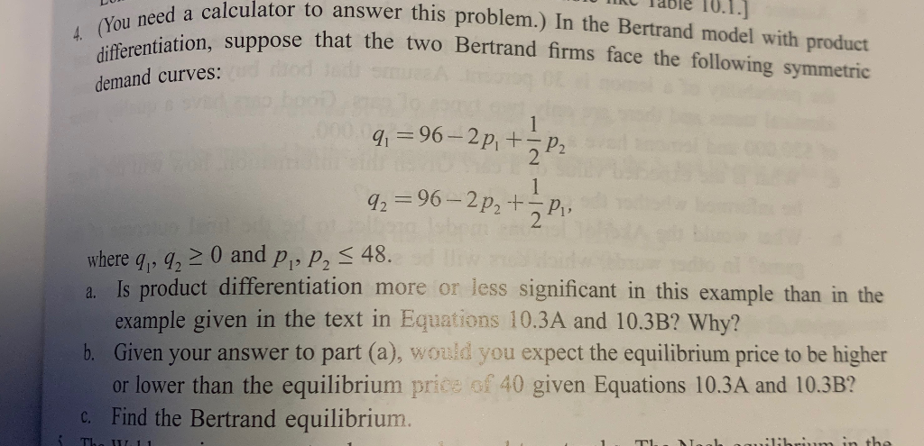 Solved 4 (You need a calculator to answer this problem.) In | Chegg.com