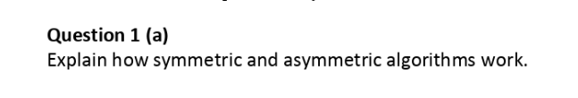 Solved Question 1 (a) Explain how symmetric and asymmetric | Chegg.com