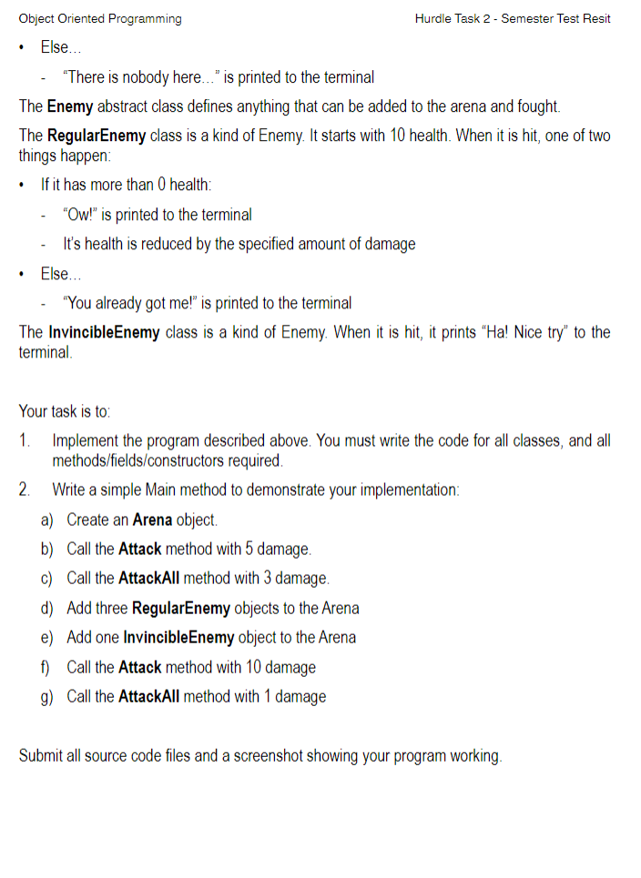 Solved Task 1 Consider the following program design: The | Chegg.com