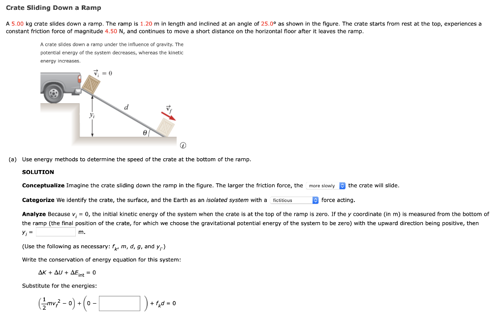 Solved Crate Sliding Down a Ramp A 5.00 kg crate slides down | Chegg.com