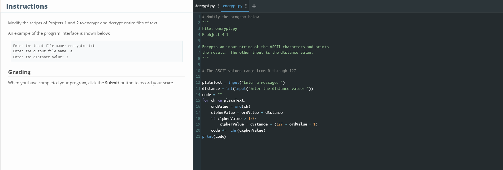 Instructions Decrypt py Encrypt py Modify The Program Belum Modify 