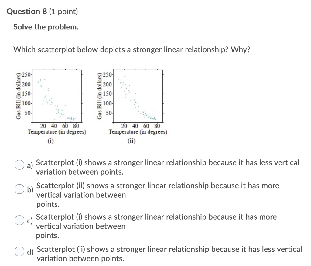 Solved Question 8 (1 point) Solve the problem. Which | Chegg.com