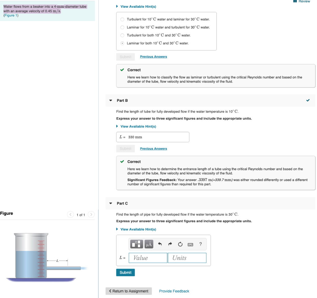 Solved Il Review View Available Hint(s) Water flows from a | Chegg.com