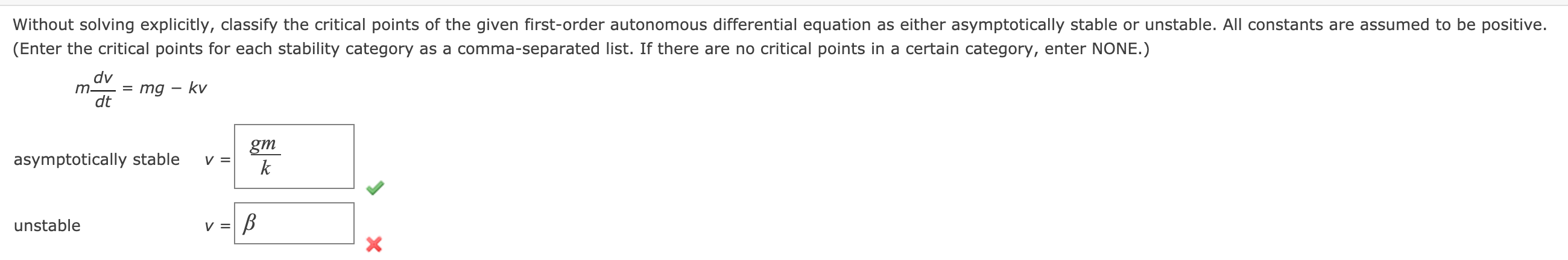 Solved Without solving explicitly, classify the critical | Chegg.com