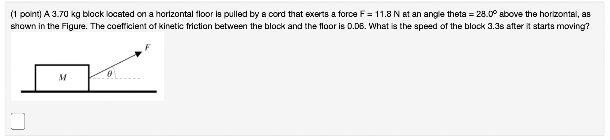 Solved (1 point) A 3.70 kg block located on a horizontal | Chegg.com